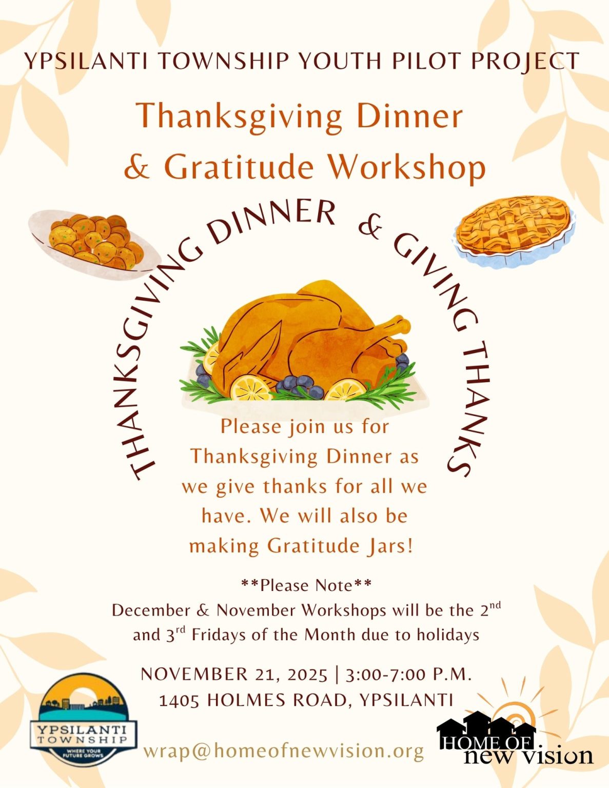 Ypsilanti Township Youth Pilot Project – Thanksgiving Dinner and ...